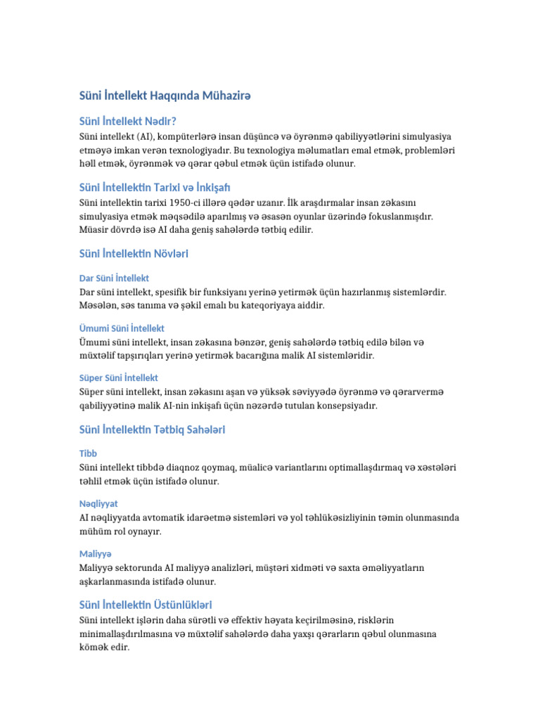 Suni Intellekt Muhazire | PDF