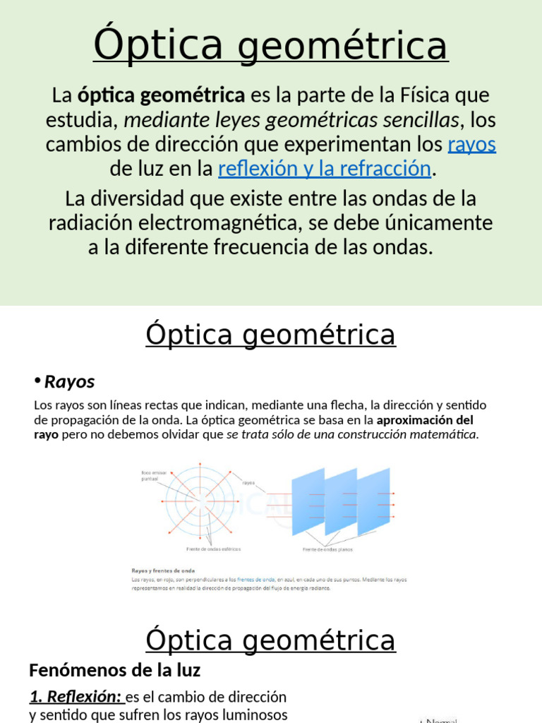 Clase N°3 - Óptica Geométrica Fenomenos de La Luz | PDF | Óptica | Ojo ...