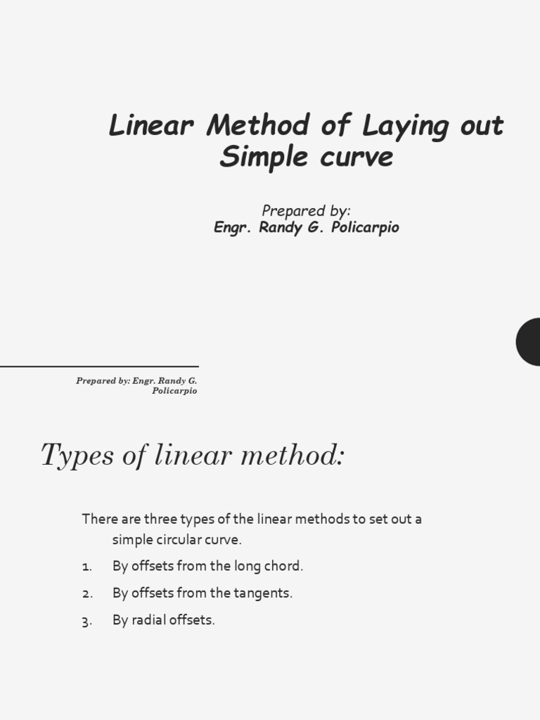 Linear Method of Setting Circular Curve | PDF | Algebraic Geometry ...