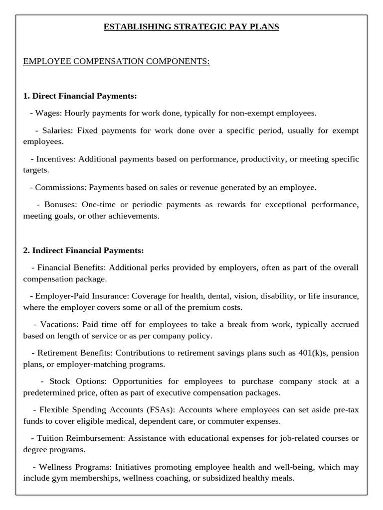 Establishing Strategic Pay Plans | PDF | Employee Benefits | Employment