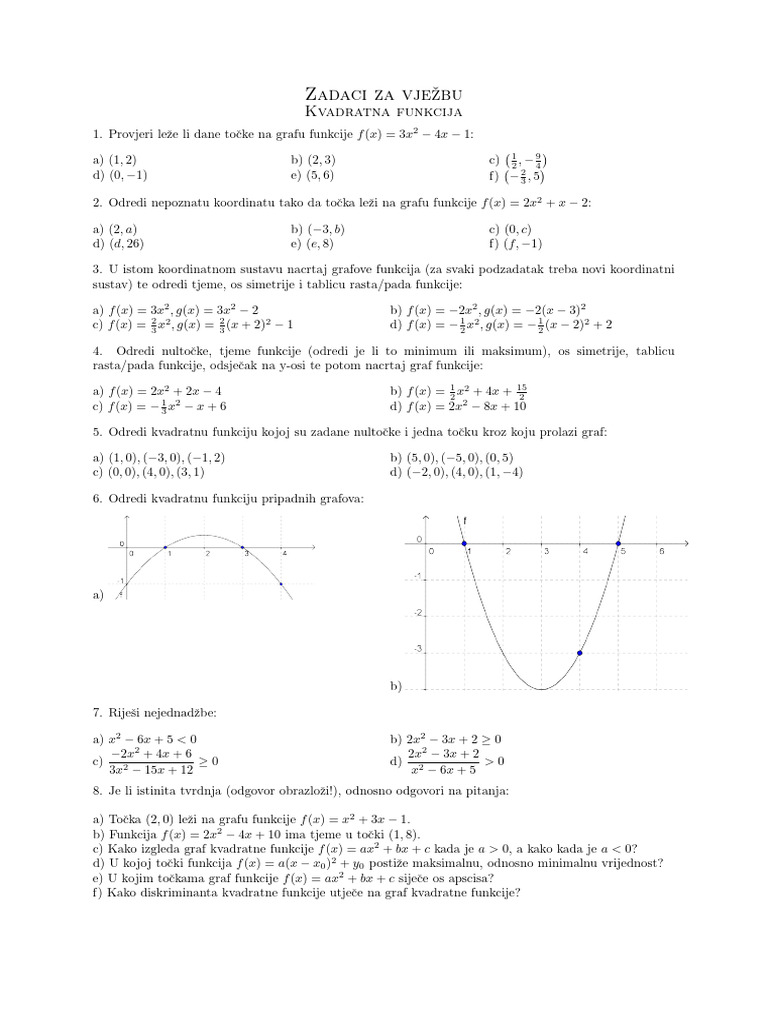 KV Fja Zadaci Za Vjezbu | PDF