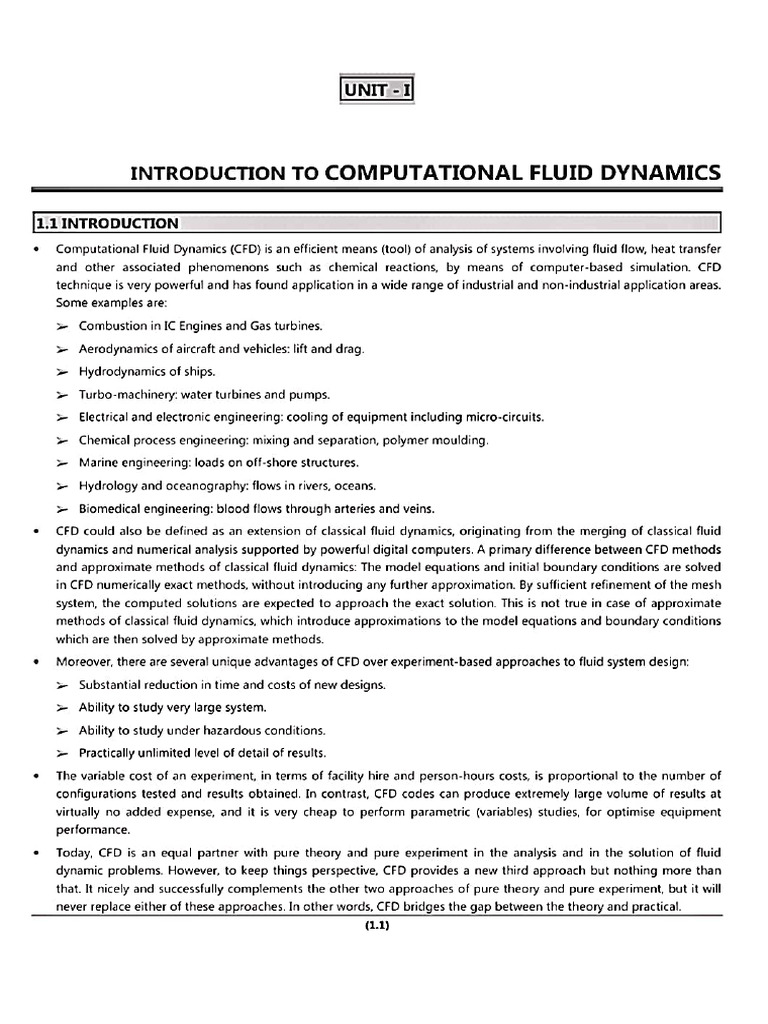 CFD Unit 1 Nirali | PDF