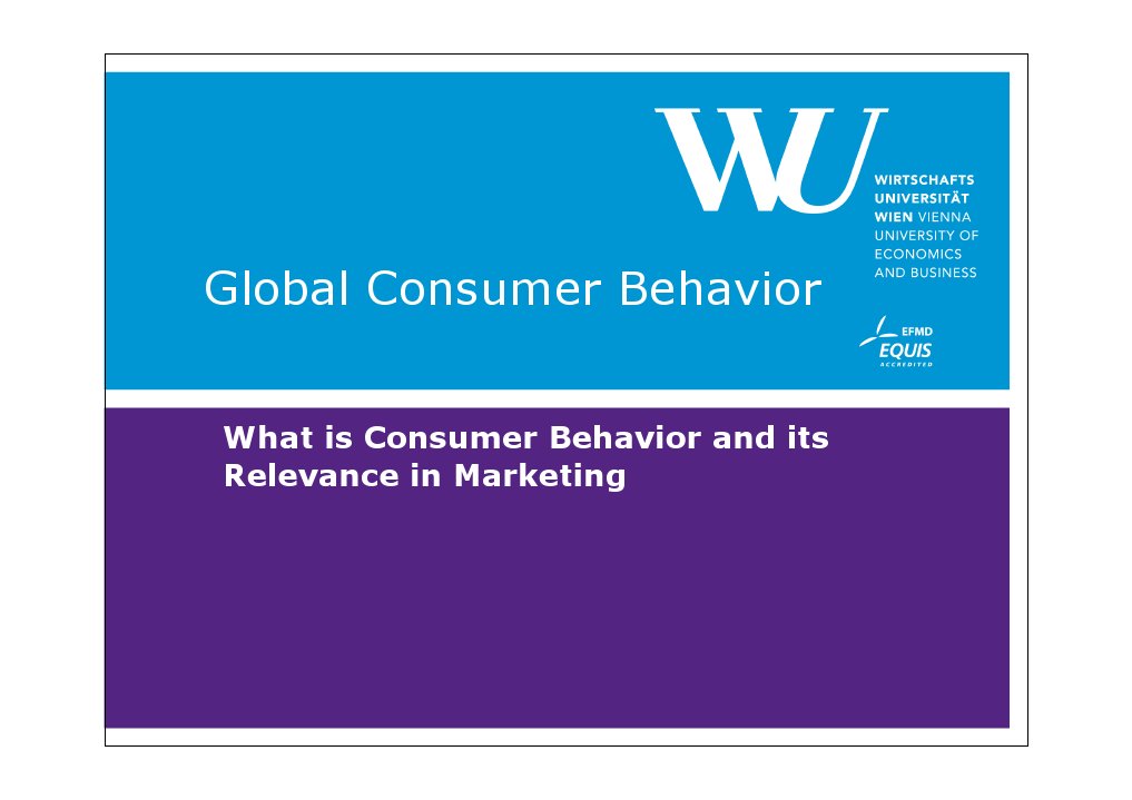1 What Is CB and Its Relevance in Marketing | PDF | Consumer Behaviour ...
