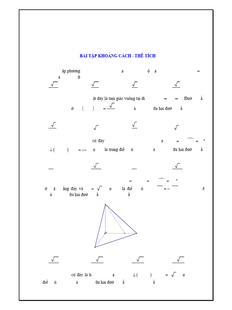 Khoảng Cách - Thể Tích (Vd - Vdc) - Full Đáp Án - Lớp Toán Thầy Huy -Ngọc Hồi - Thanh Trì - Hn | PDF