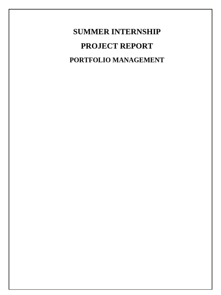 Portfolio Management Pdf Investing Investment Management