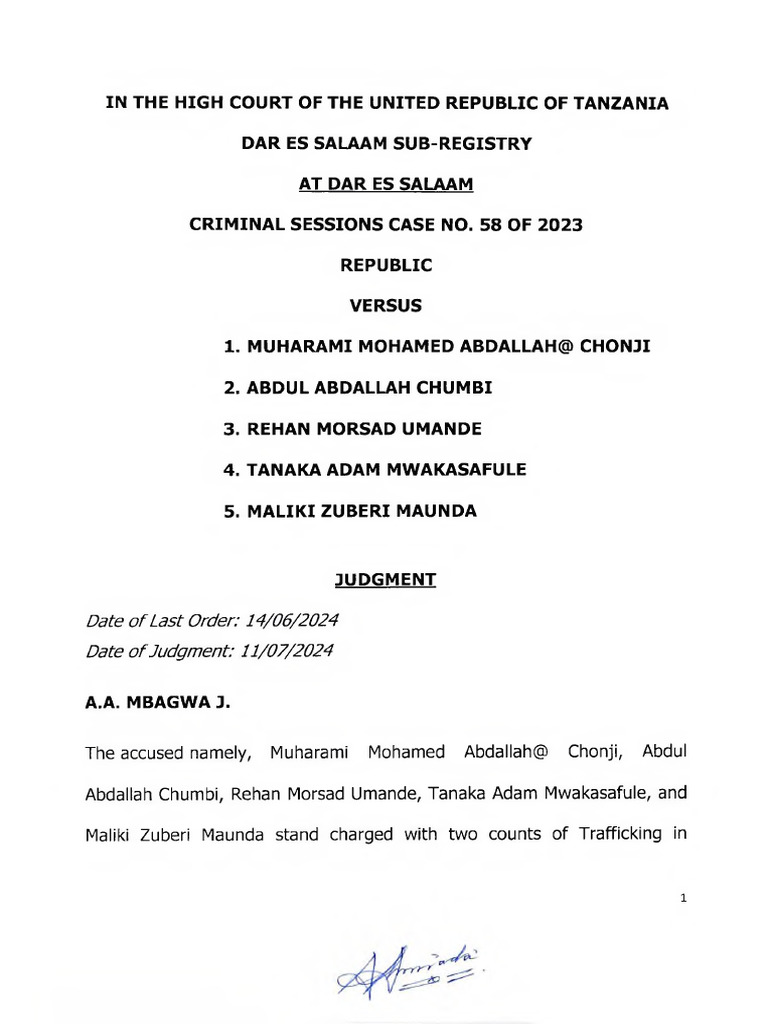 Judgment on Drug Trafficking Case 2023 | PDF | Criminal Procedure In ...