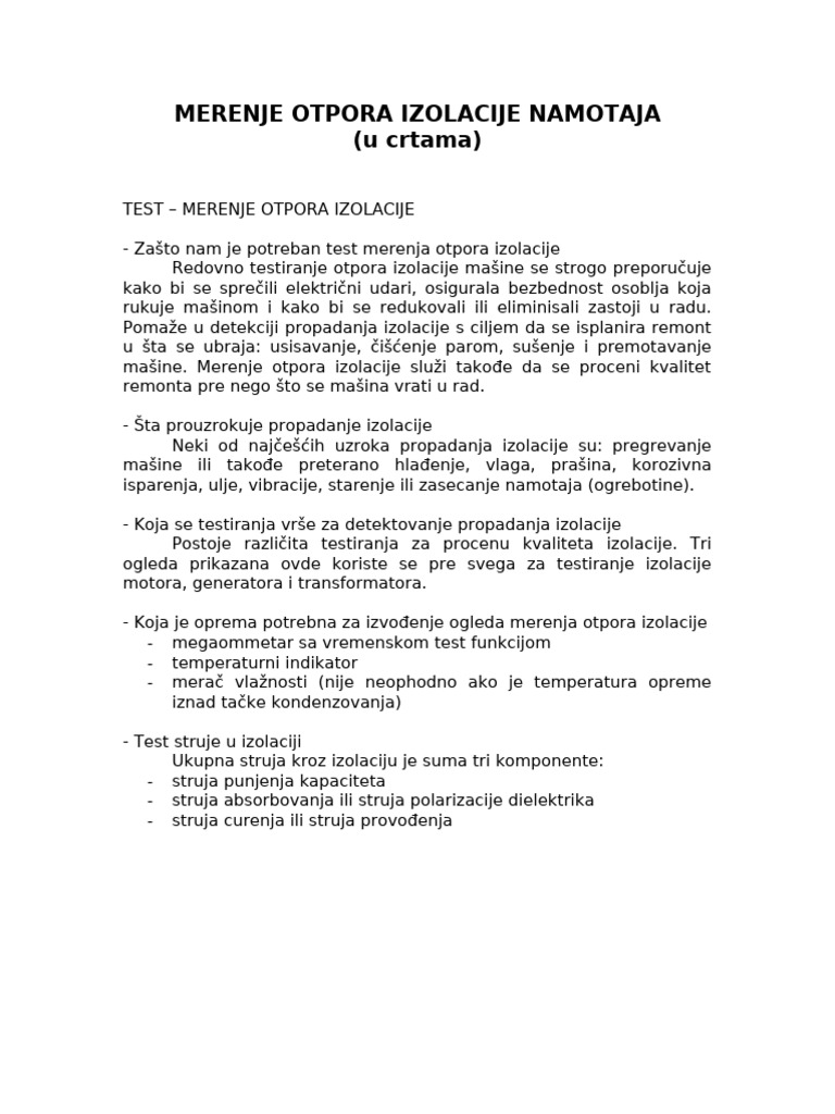Merenje Otpora Izolacije | PDF