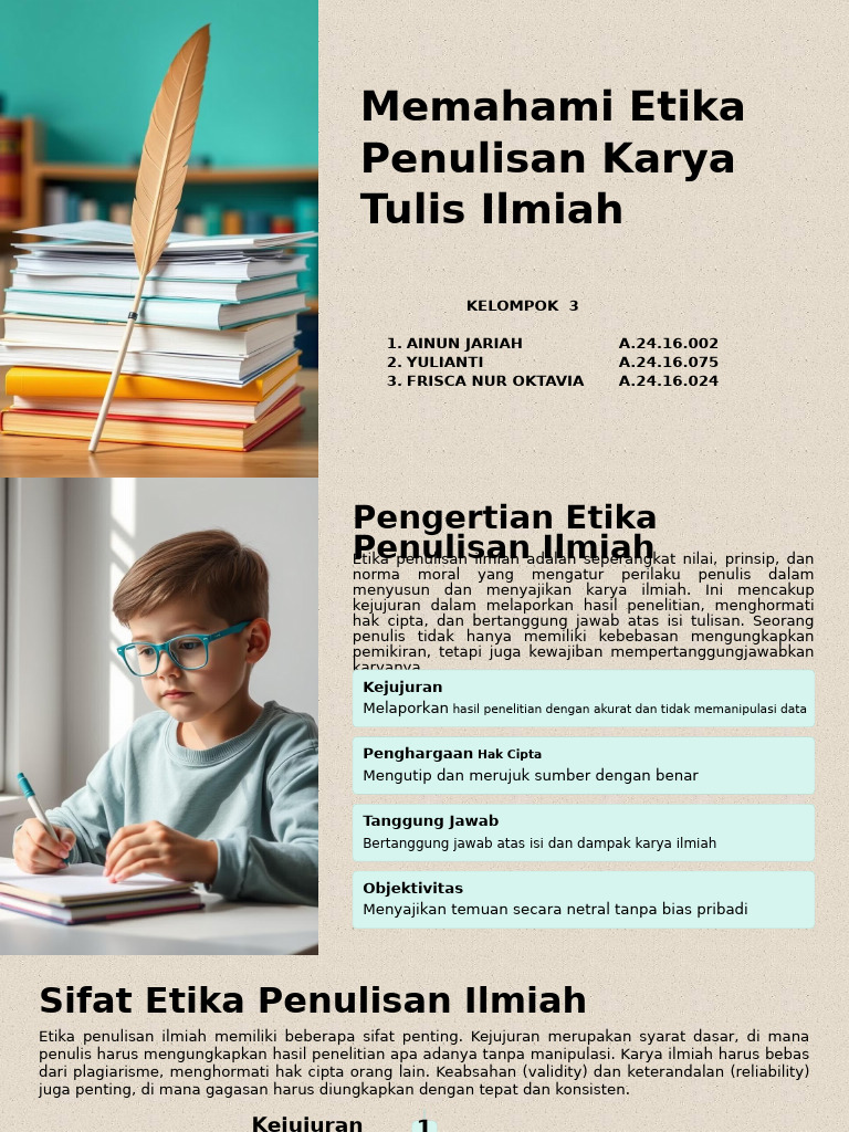 KELOMPOK 3 Memahami Etika Penulisan Karya Tulis Ilmiah | PDF