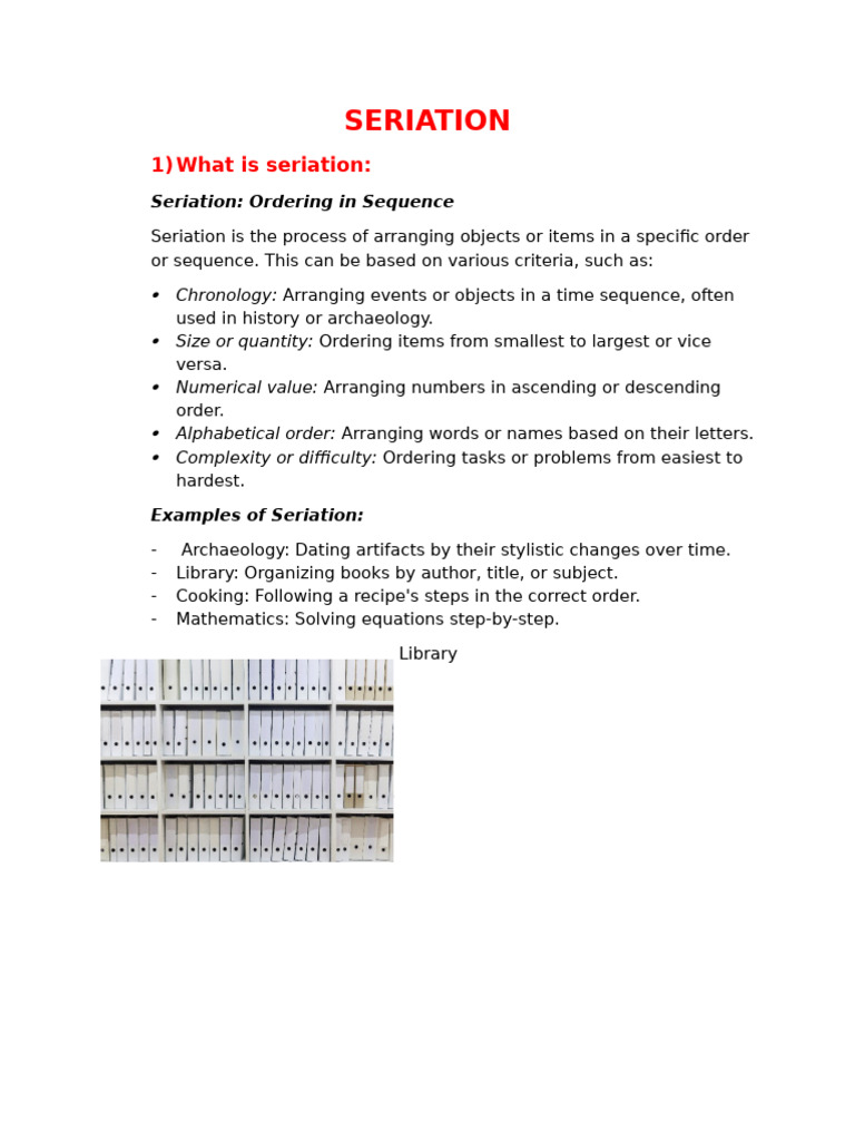 Understanding Seriation in Psychology | PDF | Educational Psychology ...