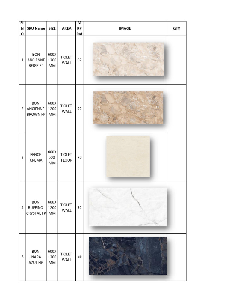 Varmora Tiles Catalogue Overview | PDF