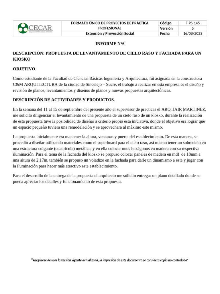 Informe #6 - Practicas | PDF | Ingeniería