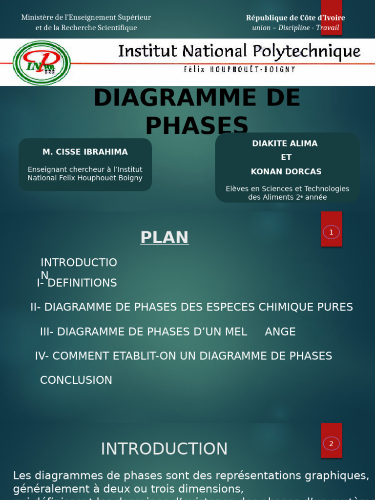 Diagrammes de Phases en Chimie | PDF | Diagramme de phase | Règle des phases