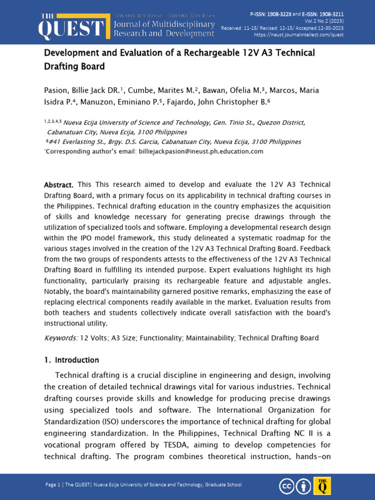 Vol2No2 Dec2023 Article10 | PDF | Battery Charger | Technical Drawing