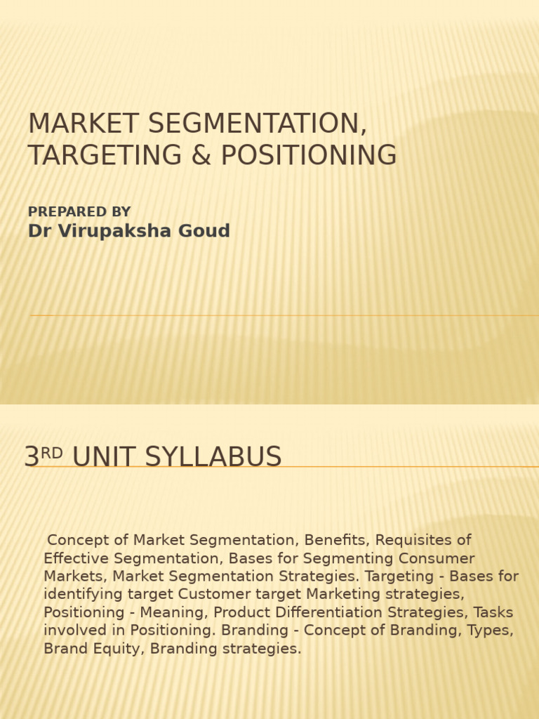 Segmentation Target Position | PDF | Market Segmentation | Marketing