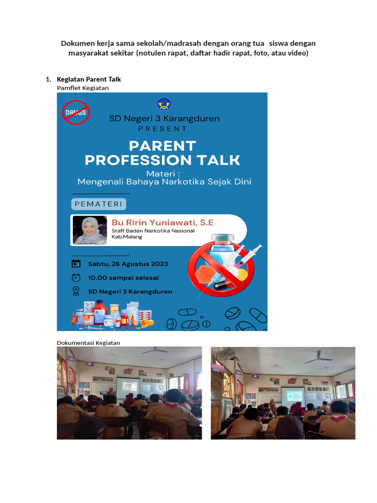 Dokumen Kerja Sama Sekolah | PDF