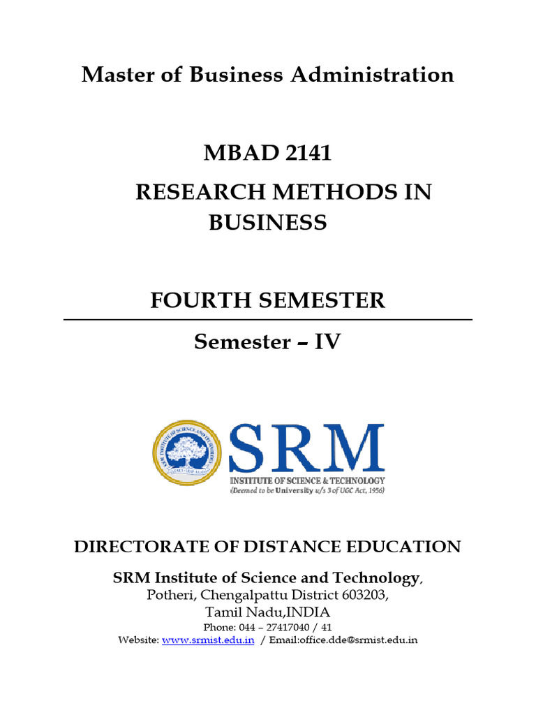 MBAD 2141 Research Methods in Business | PDF | Time Series | Survey ...