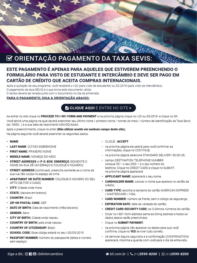 Orientacao Visto Eua SEVIS | PDF