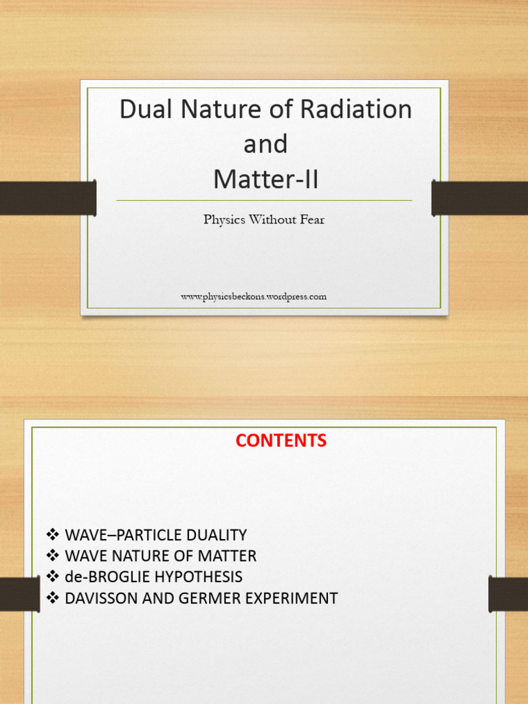 Dual Nature of Radiation and Matter II | PDF | Electromagnetic ...