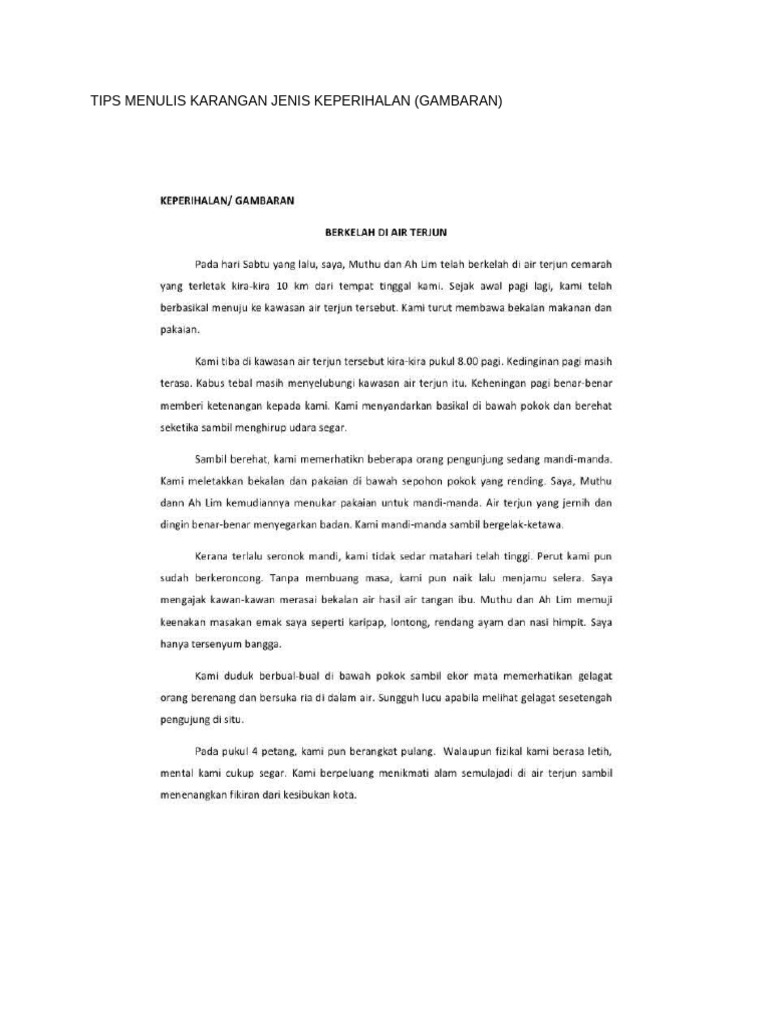Tips Menulis Karangan Jenis Keperihalan | PDF