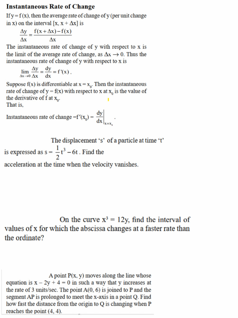 Rate of Change | PDF