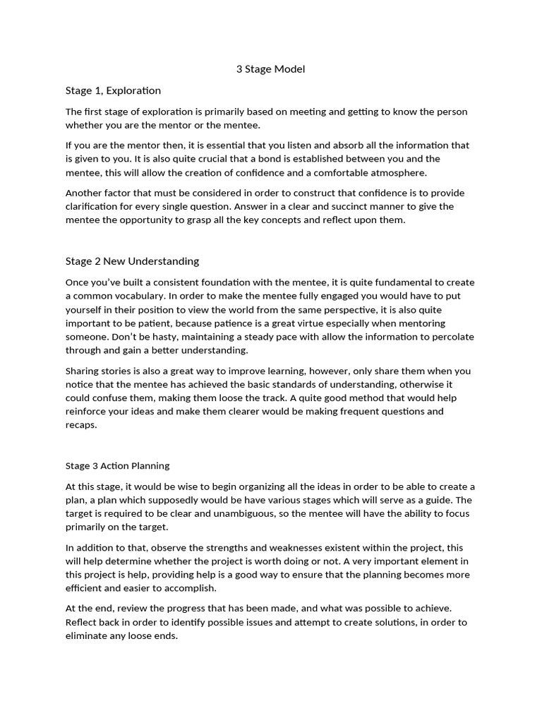 3 Stage Model Summary Counseling | PDF | Career & Growth