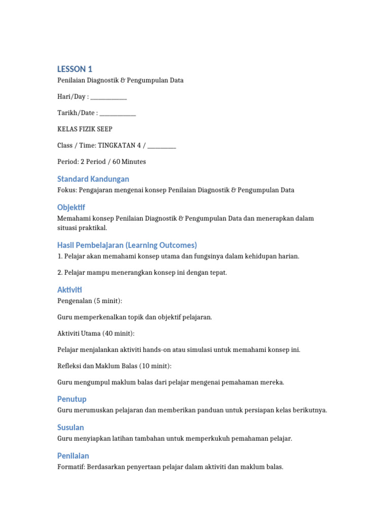 RPH T4 Physics Lessons | PDF