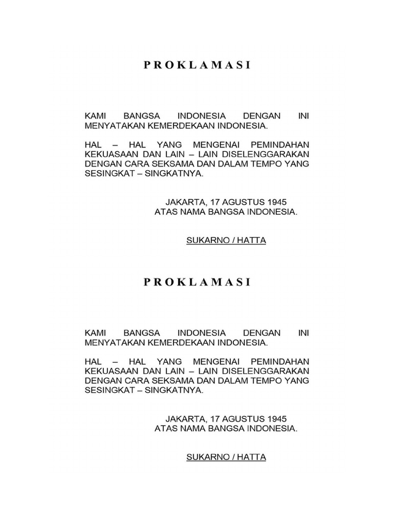 Media Naskah Teks Proklamasi | PDF