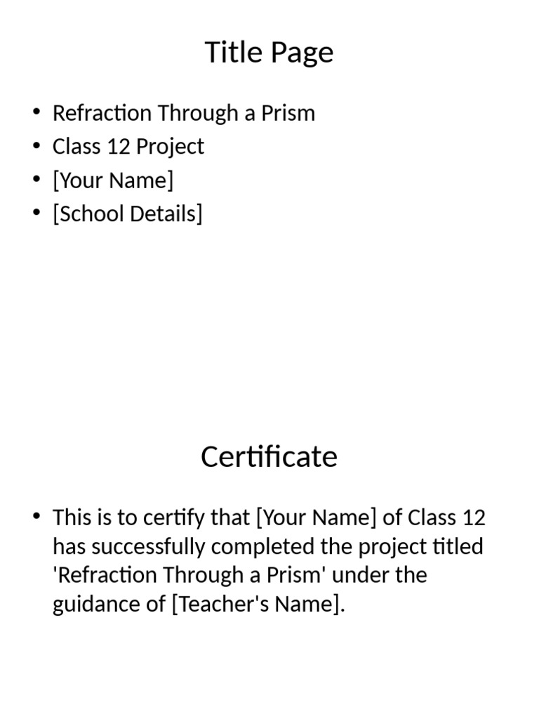 Refraction Through Prism Project Enhanced | PDF | Refraction ...