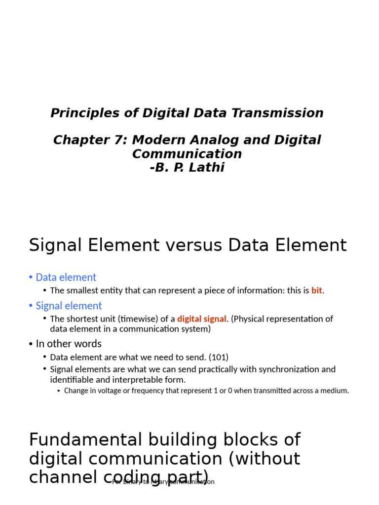 Principles of Digital Data Transmission | PDF | Modulation | Bit Rate
