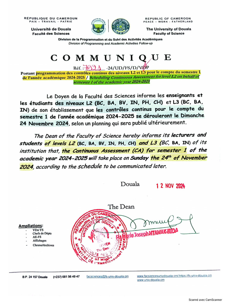 CC L2 L3 S1 2024-2025 | PDF