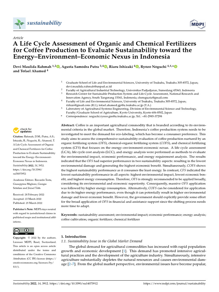 Sustainability 14 03912 v2 | PDF | Life Cycle Assessment | Sustainability