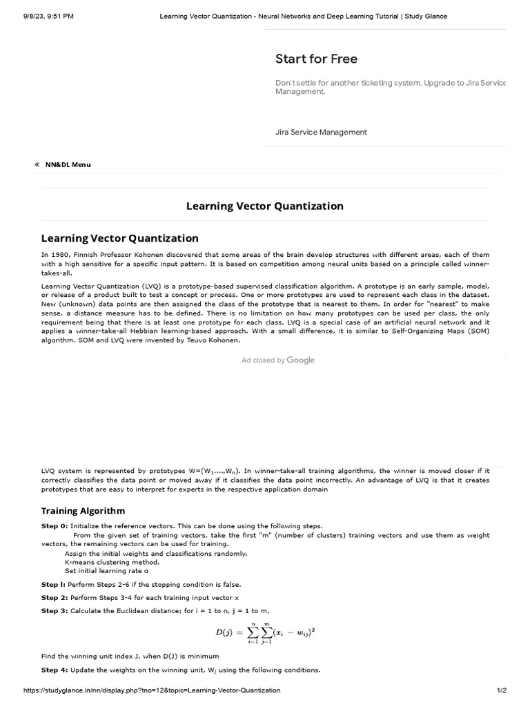Start For Free: Learning Vector Quantization Learning Vector Quantization | PDF | Artificial ...