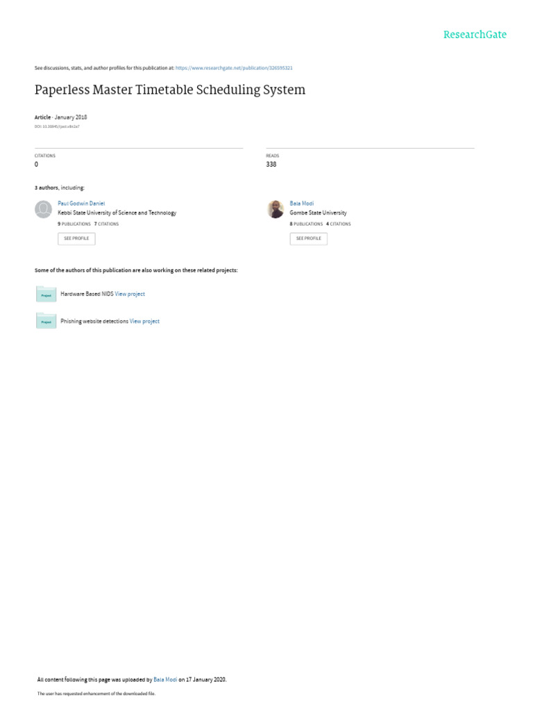 Paperlessmastertimetableschedulingsystem Pdf Genetic Algorithm Applied Mathematics 