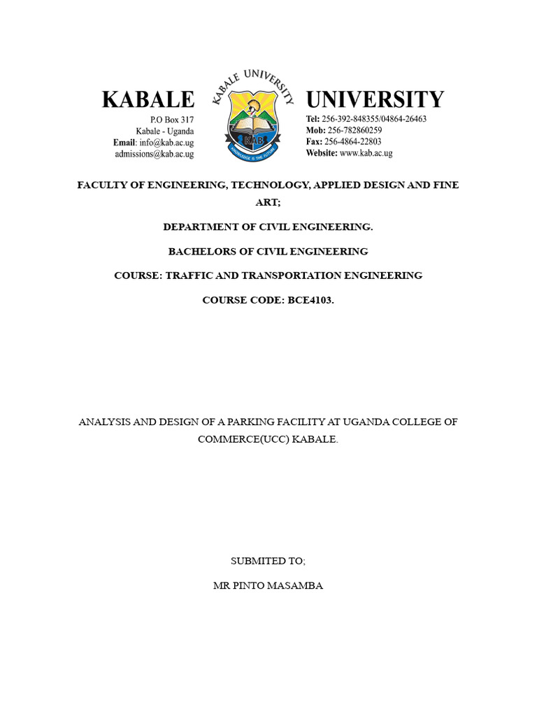 Parking Studies Report Draft 1 | PDF | Parking | Traffic