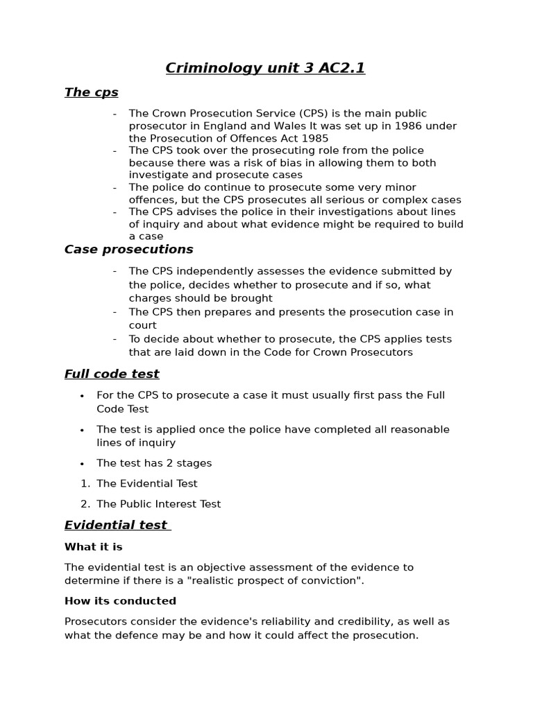 Crim Unit 3 Ac 2.1 | PDF | Prosecutor | Crime & Violence