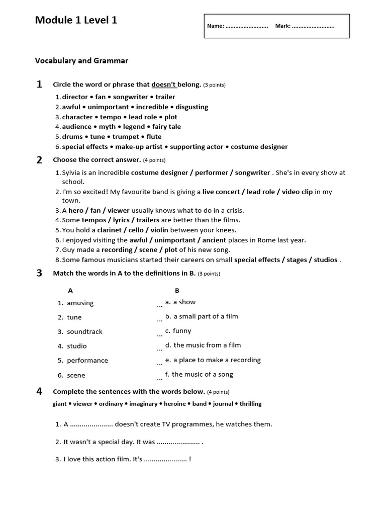 Think Ahead 3 Unit 1 Level 1 | PDF | Jane Austen