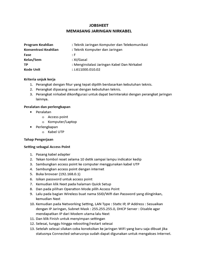Jobsheet Skkni | PDF | Komputer | Teknologi & Rekayasa