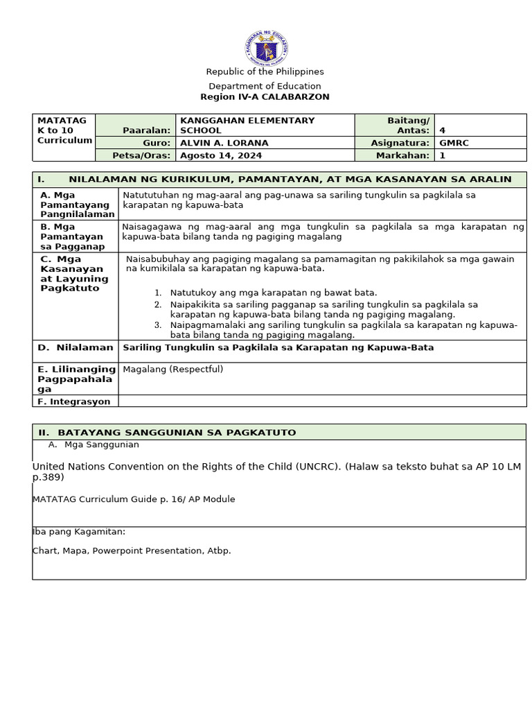 GMRC DLP Q1 WK3 D3 | PDF