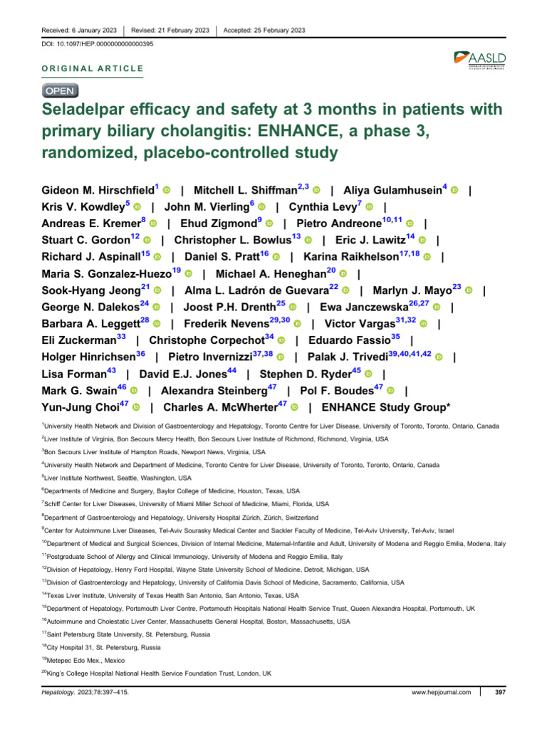 Seladelpar Efficacy and Safety at 3 Months In.9 | PDF ...