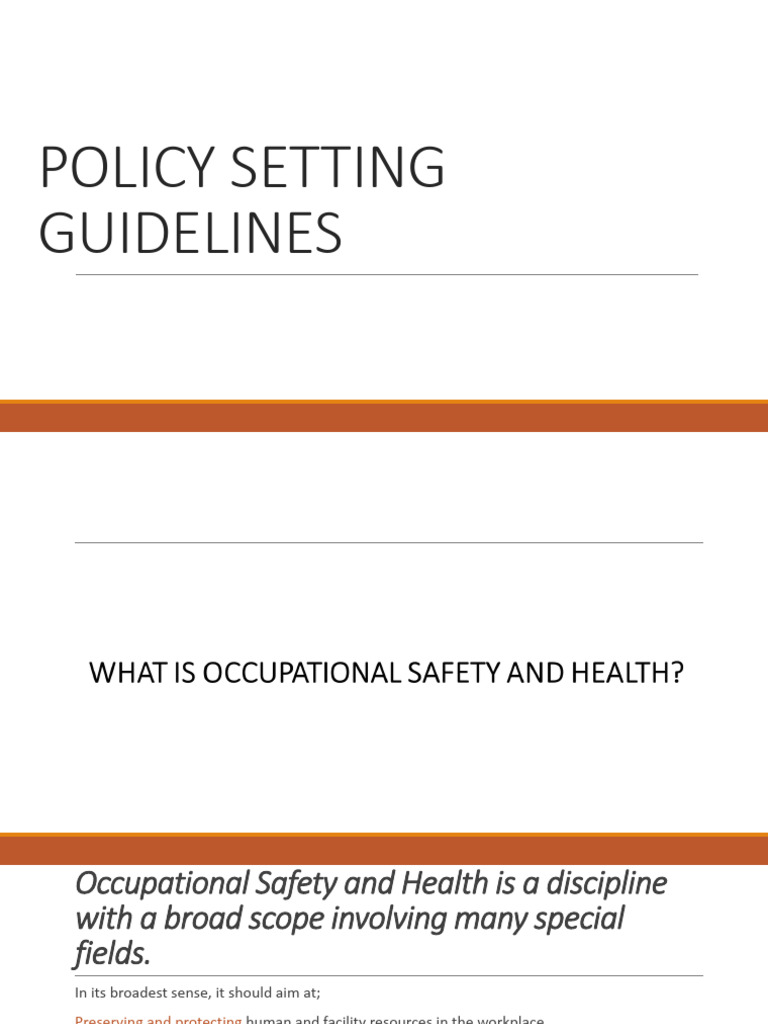 Health and Safety Policy Guidelines | PDF | Occupational Safety And ...