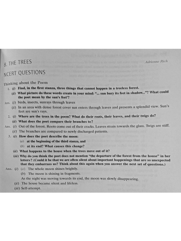 Poems-Ques. Ans. | PDF