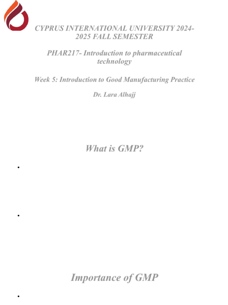PHAR217-Introduction To GMP | PDF | Business | Safety