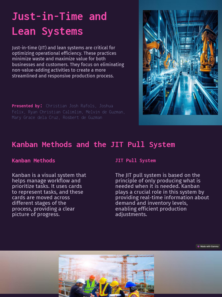 OP. MA. Just-in-Time-and-Lean-Systems-Group-5 | PDF | Lean ...