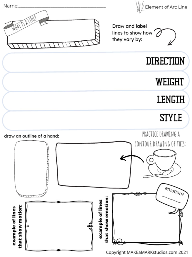Elementsof Art Worksheet | PDF | Drawing | Artistic Techniques