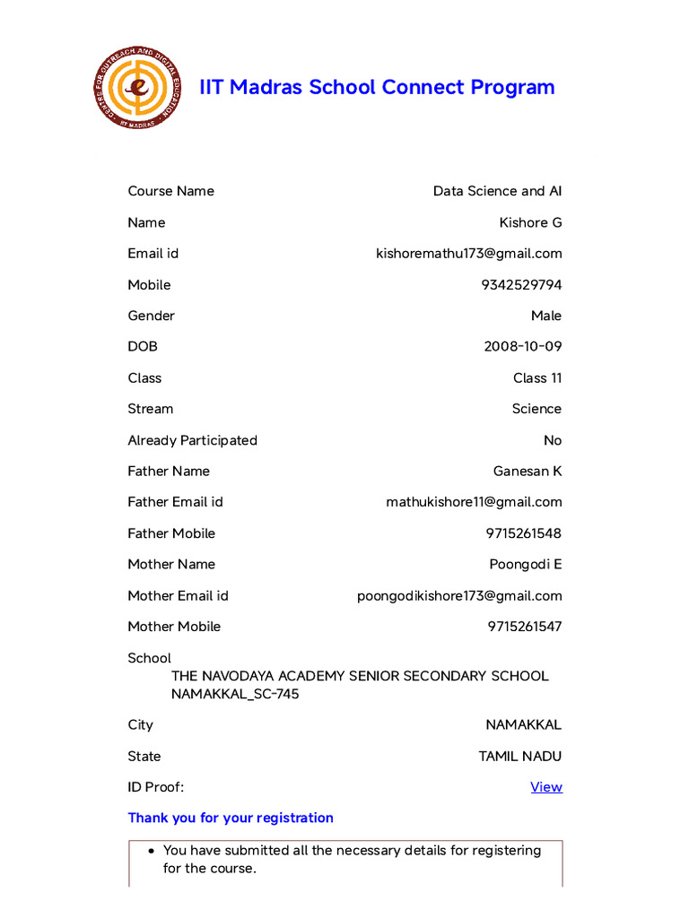 School Connect Program - Class XI | PDF