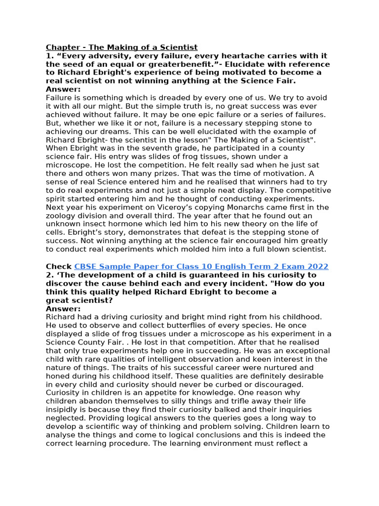 Making of Scientist & Glimpses | PDF | Curiosity | Experiment