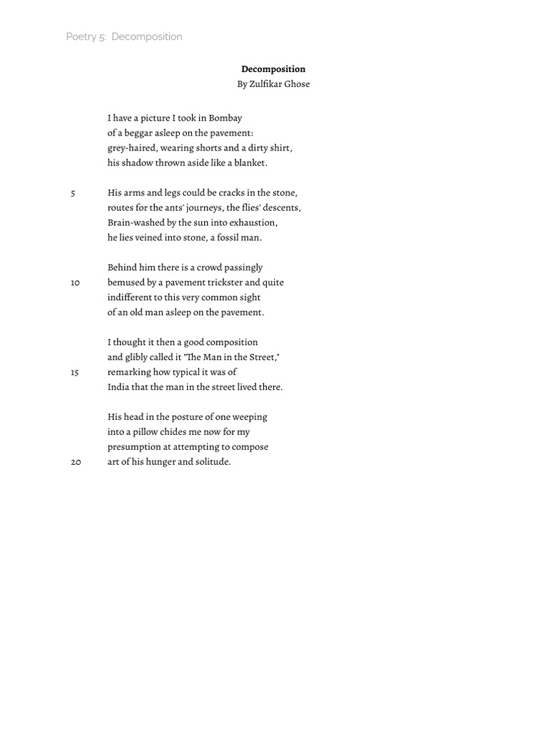 Poetry 5 - Decomposition | PDF