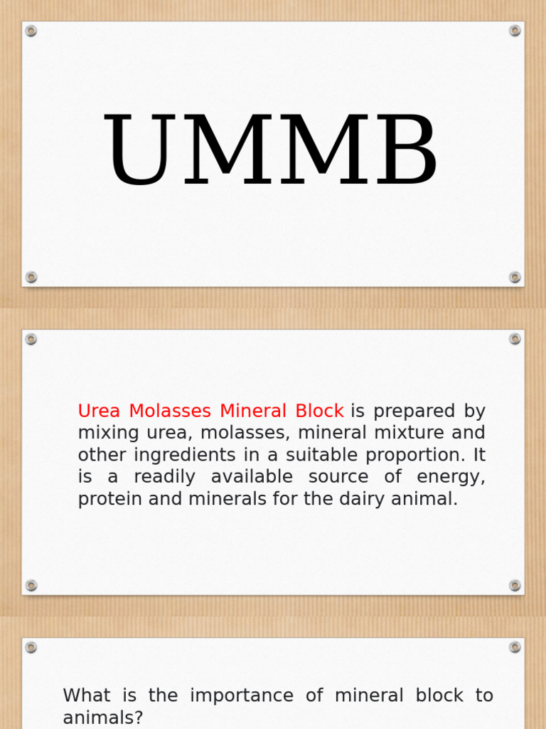 UMMB | PDF | Mixture | Urea