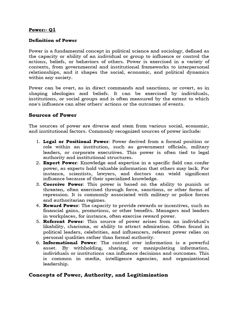 Understanding Power and Authority Dynamics | PDF | Utilitarianism ...