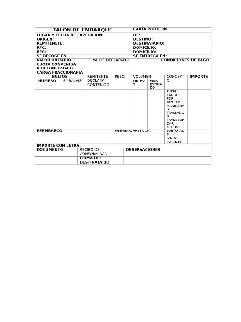 Talon de Embarque | PDF